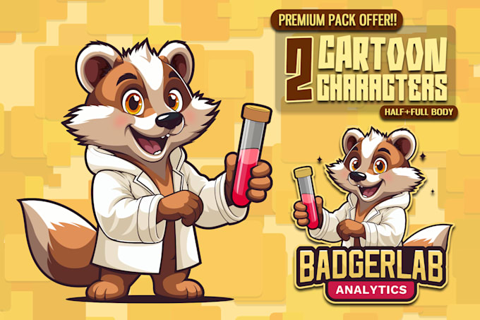 Draw cute animal mascot or cartoon logo design for business by ...