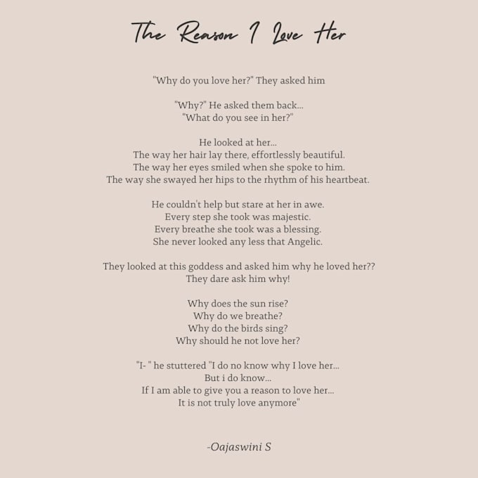 Create heart touching poems for your aesthetic taste by Ink_and_ideas ...