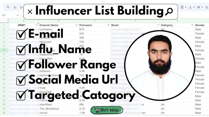 Find best twitch, youtube, instagram influencer email leads list for ...