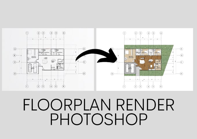 Render your floorplans, elevation, section in photoshop by Kattegasco ...