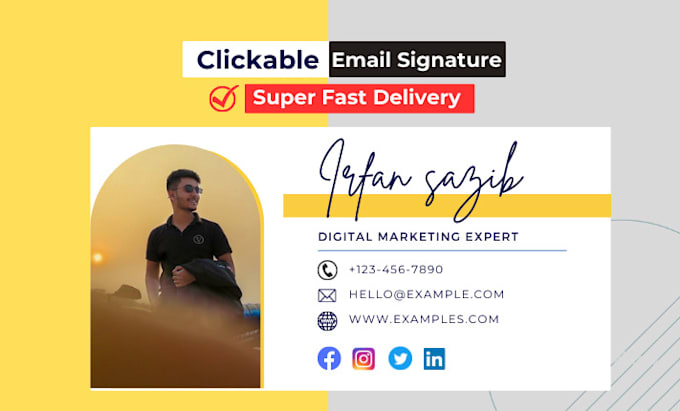 Create clickable eye catching html email signature by Irfan_sazib | Fiverr