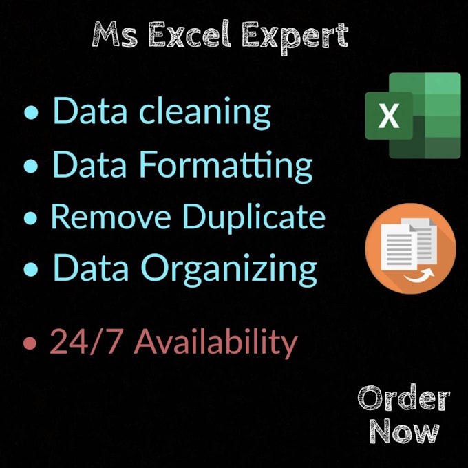 Do cleaning merging and formatting your data in ms excel by Shaharyarkareem | Fiverr