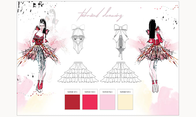 Create fashion technical drawings and tech pack designs by Xuanyiliew ...