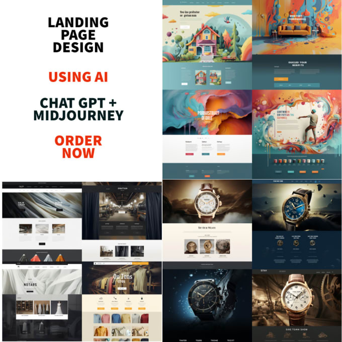 Design your landing page using chatgpt and midjourney ai by Moiz1y1 | Fiverr
