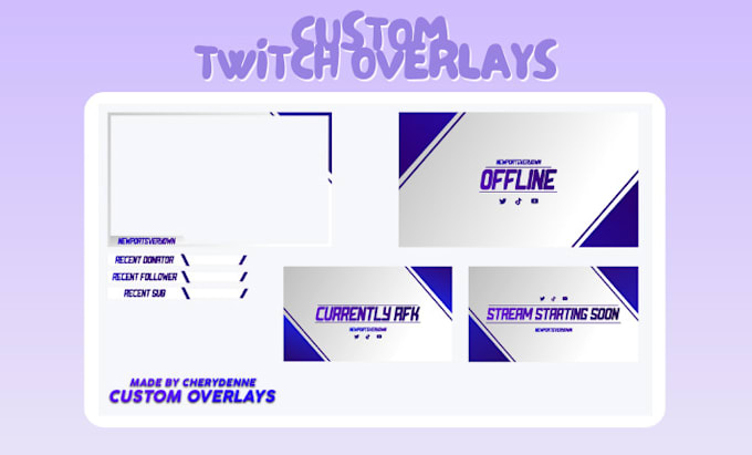 Create custom twitch and kick overlays by Cherydennescoms | Fiverr