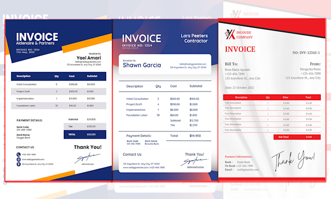 Design custom, branded, printable and editable invoice templates by ...