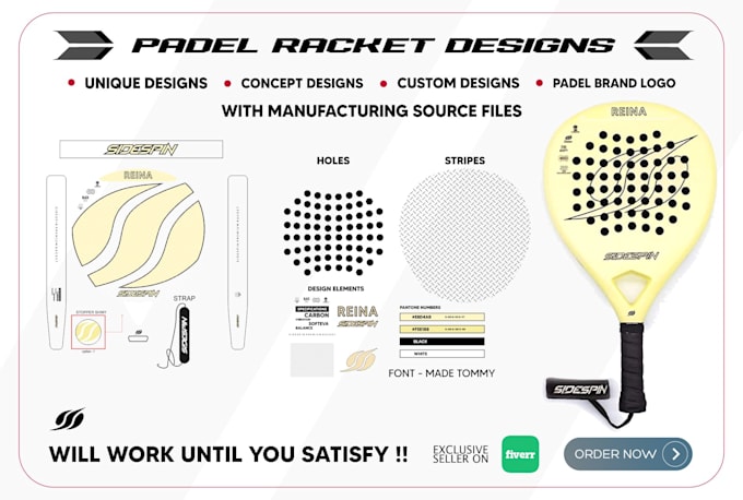 Do premium padel racket and pickleball design by Designerslab0 | Fiverr