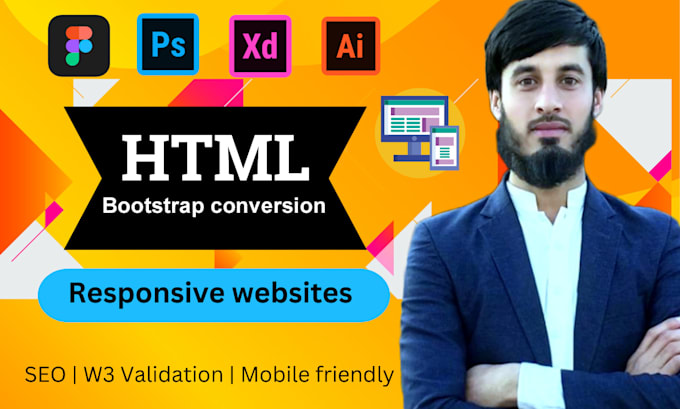 Convert Figma To Html Psd To Html Css Responsive Bootstrap Website By Amirwebdev Fiverr