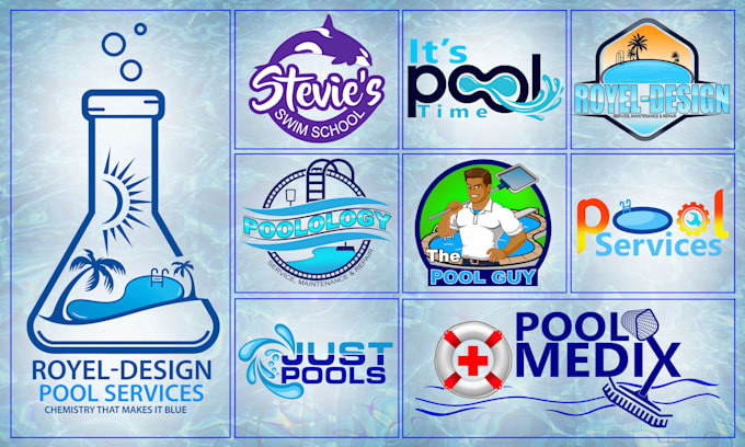 Do pro swimming pool, pool cleaning,pool repair logo design by ...