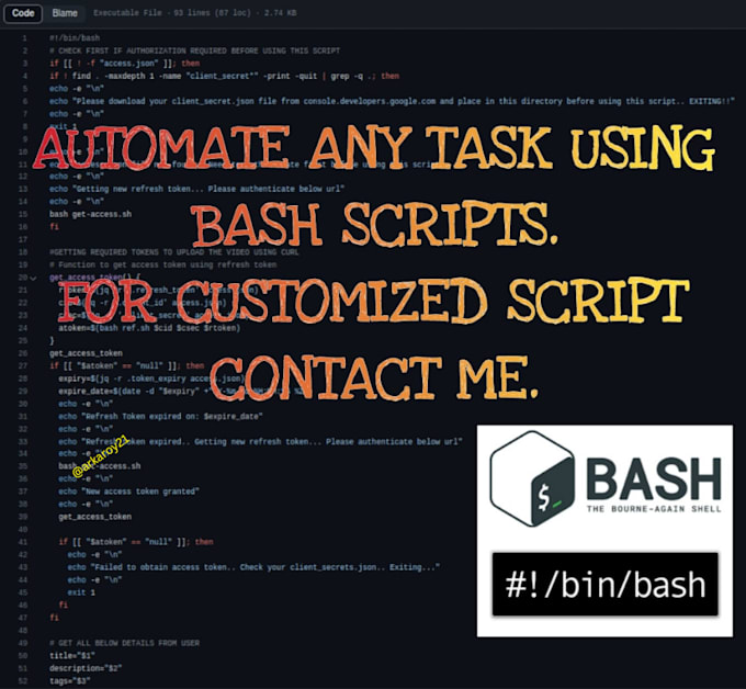 Streamline your business with expert bash scripting, api integration by ...