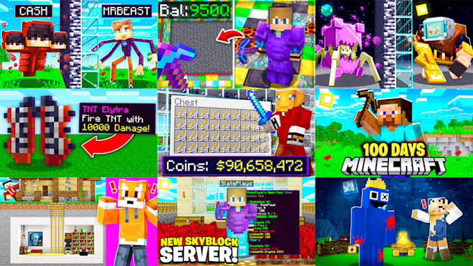 Design amazing minecraft thumbnails within 24 hours by Jaxendesigns ...