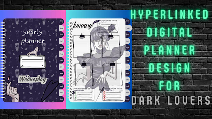 Design printable and hyperlinked digital planner by Dinosonvenus_ | Fiverr
