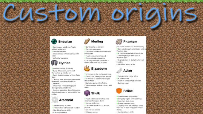 Create your custom origin in a datapack or a mod by Night622 | Fiverr Create your custom origin in a datapack or a mod by Night622 | Fiverr