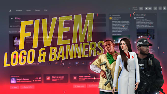 Design a perfect fivem redm server logo and banner by Tharindua | Fiverr