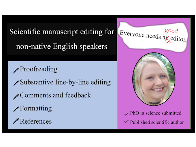 Edit scientific manuscripts for non native english speakers by Rachel ...