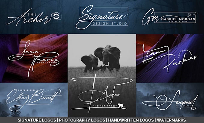 Create a stunning handwritten signature logo and photography watermark ...