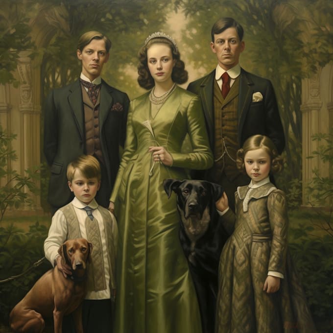 Draw a realistic illustration of couple or family portrait by ...