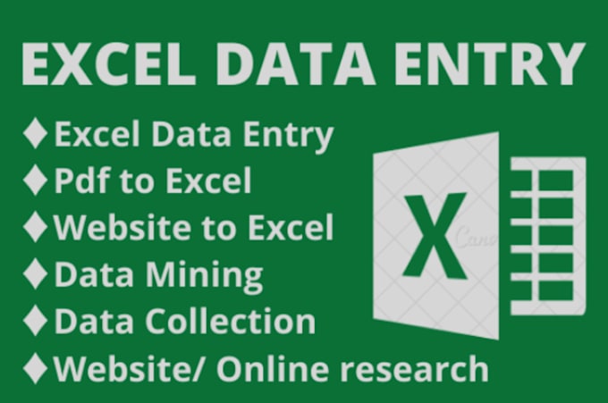 Do data entry in microsoft excel with data processing by ...