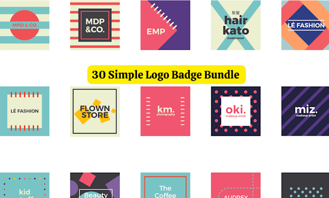 30 simple logo badge bundle by Mhe7ee | Fiverr