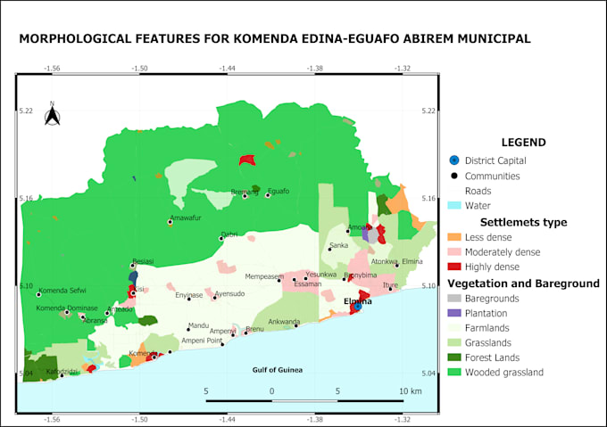 Help you with your study area maps and gis analysis by Iddrisu_seidu ...