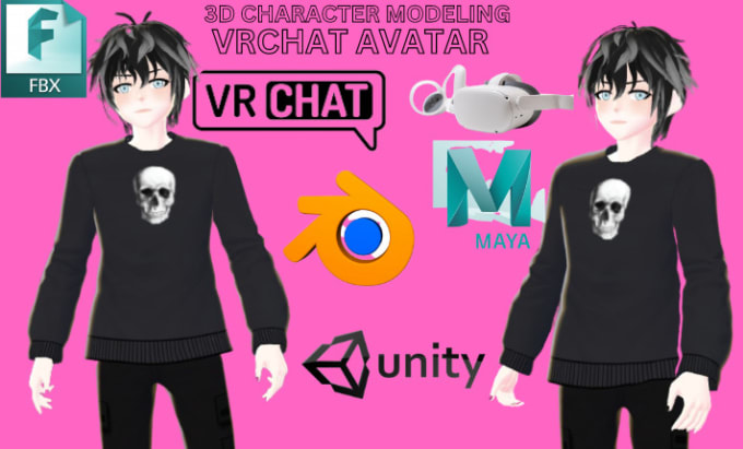 Do Custom Vrchat Vrc Vr Avatar 3d Character Modeling Chibi Avatar Nsfw Furry By Harlerx Fiverr