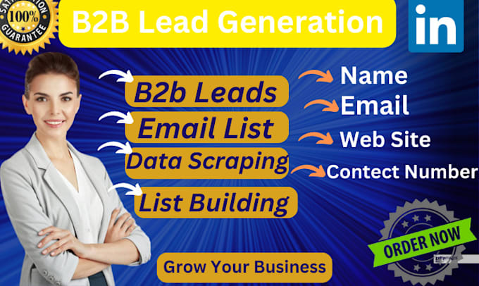 Do b2b lead generation, linkedin leads, email list building for any industry by Hadia_leads | Fiverr