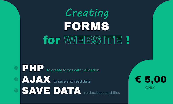 Create forms for your website using php, ajax and save data by Kubura33 | Fiverr