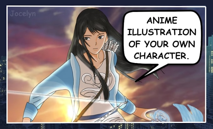 Draw an anime illustration of yourself or your own character by ...