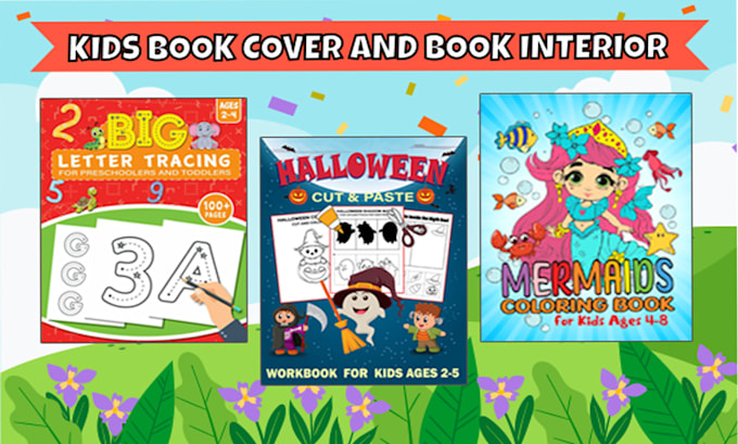 Kids coloring book cover design, children book illustration by Nasrog05 ...