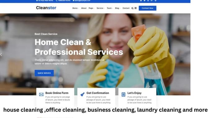 Design house cleaning website, pressure washing, office and business ...