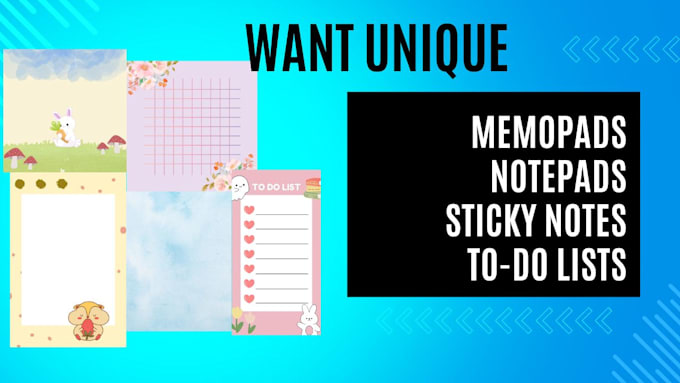 Design printable sticky notes and memo pads by Himalsha27 | Fiverr