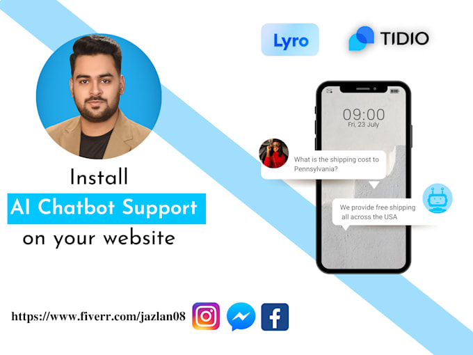 Make ai chatbot for your website using tidio or lyro ai by Jazlan08 | Fiverr