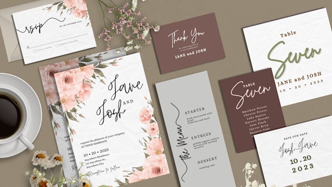 Design unique invitation cards within 24 hours by Susaniii | Fiverr