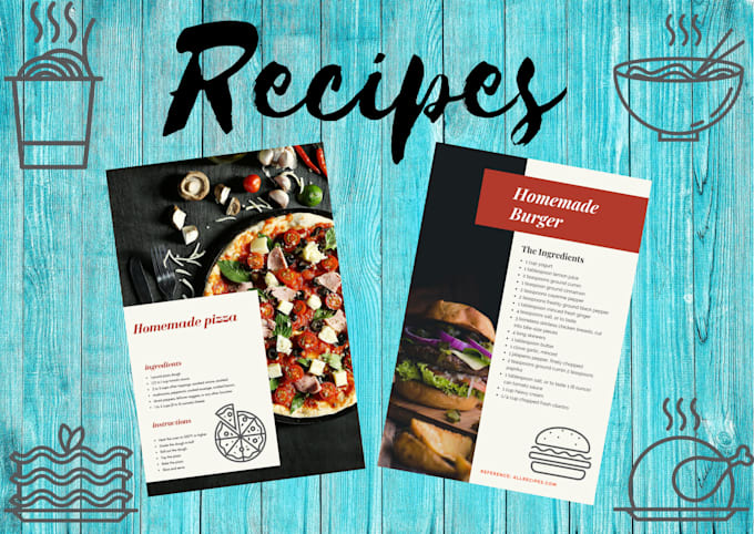 Design food recipe card for social media and print by Hellocreativity ...