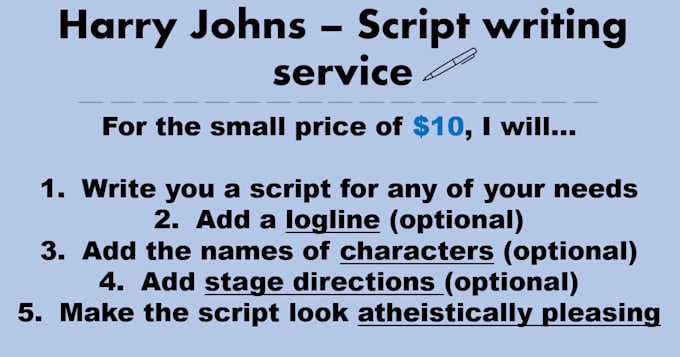 Create a professional script for your needs by Harry_johns123 | Fiverr