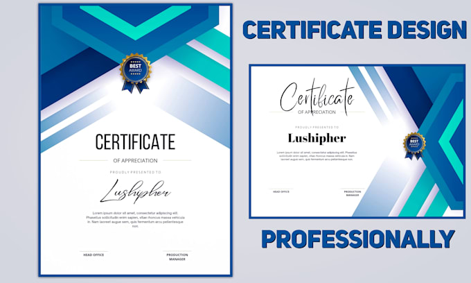 Design certificate for you, professional certificate design by Edit ...