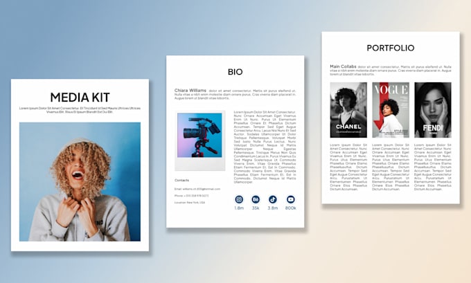 Media kit design for an influencer or business by Elinakim13 | Fiverr