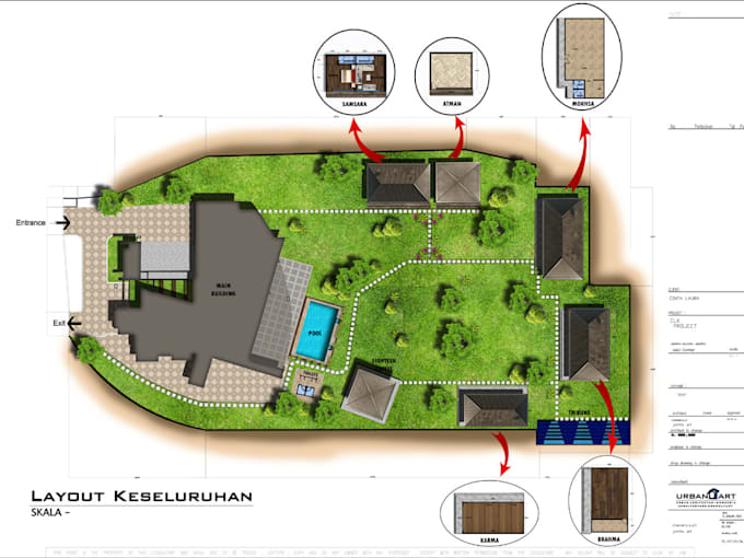 Do architectural site plan, master plan rendering, 2d site plan, urban ...