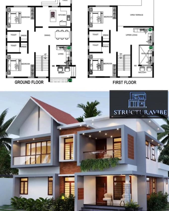 Create professional 2d floor plan house design and 3d rendering by Moiz ... Create professional 2d floor plan house design and 3d rendering by Moiz ...