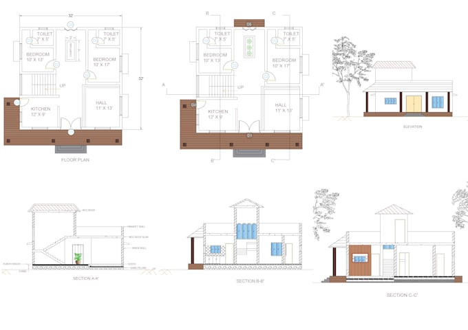 Draft architectural drawing, floor plan by autocad and revit by Delinaj | Fiverr