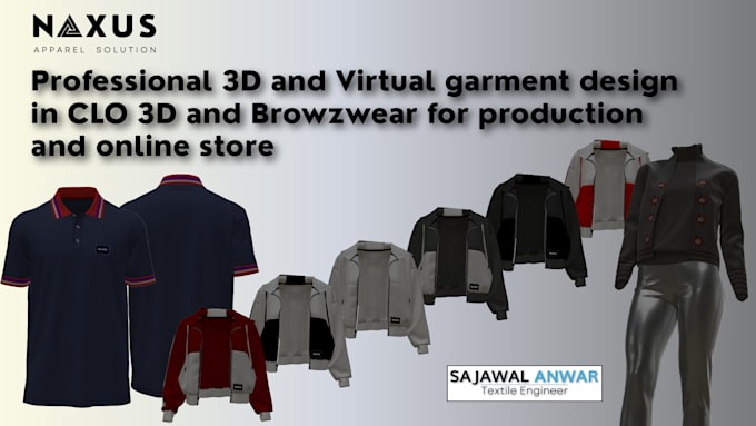 Do realistic 3d garment and clothing design in clo3d, rendering and modeling by Sajawalanwart ...