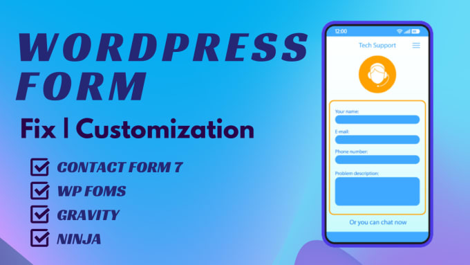 Create Wordpress Form Using Wp Forms Contact Form 7 Ninja Gravity Formidable By Atikhan02