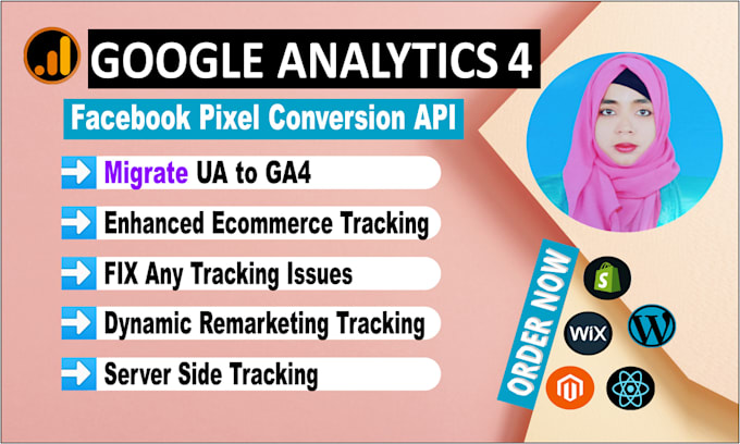 Fix or setup google analytics 4 migrate ua to ga4, fb pixel conversion api by Hello_analyst | Fiverr