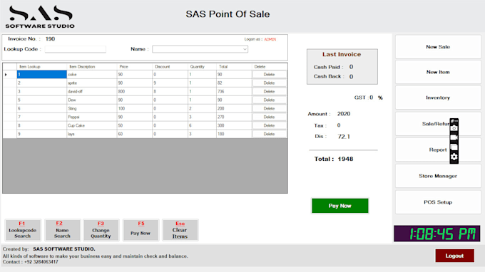 Create billing software pos inventory management software by Sas ...