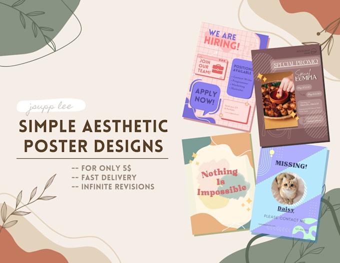 Create a simple aesthetic poster design for you by Jusperlegaray | Fiverr