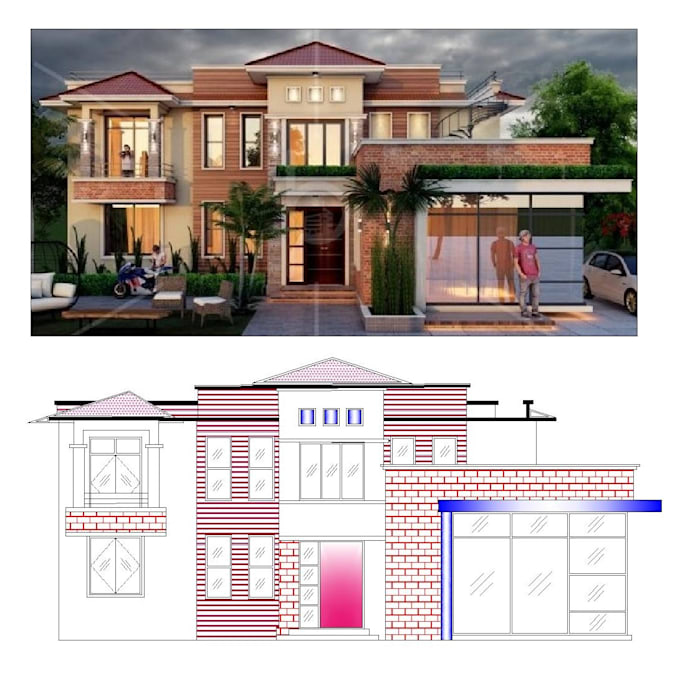 Convert pdf file, jpg drawing, blueprint sketch to autocad file dwg, dxf and dwf by Roshansth ...