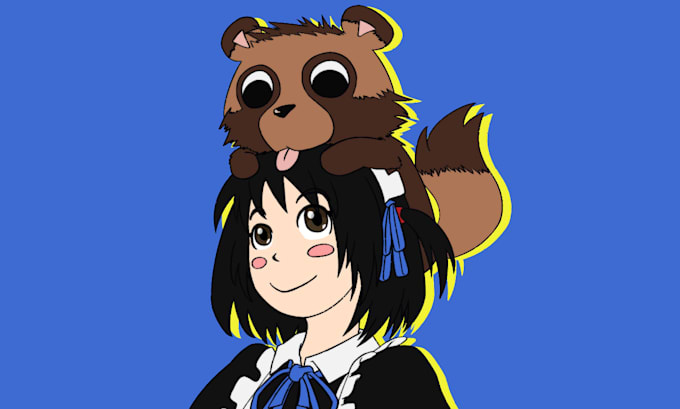 Draw flat colored lineart characters by Thecookielord | Fiverr