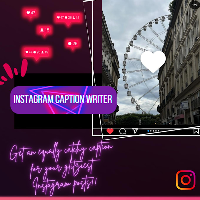 Write catchy captions for your glitziest instagram posts by Elinaalvi | Fiverr