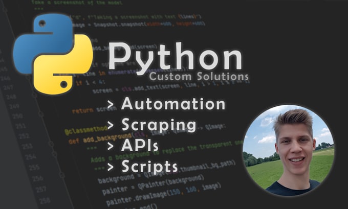 Write a custom python program for your needs by Molodos | Fiverr Write a custom python program for your needs by Molodos | Fiverr