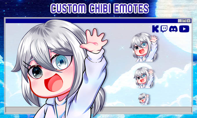 Draw chibi custom twitch and kick emotes by Gochi_masu | Fiverr